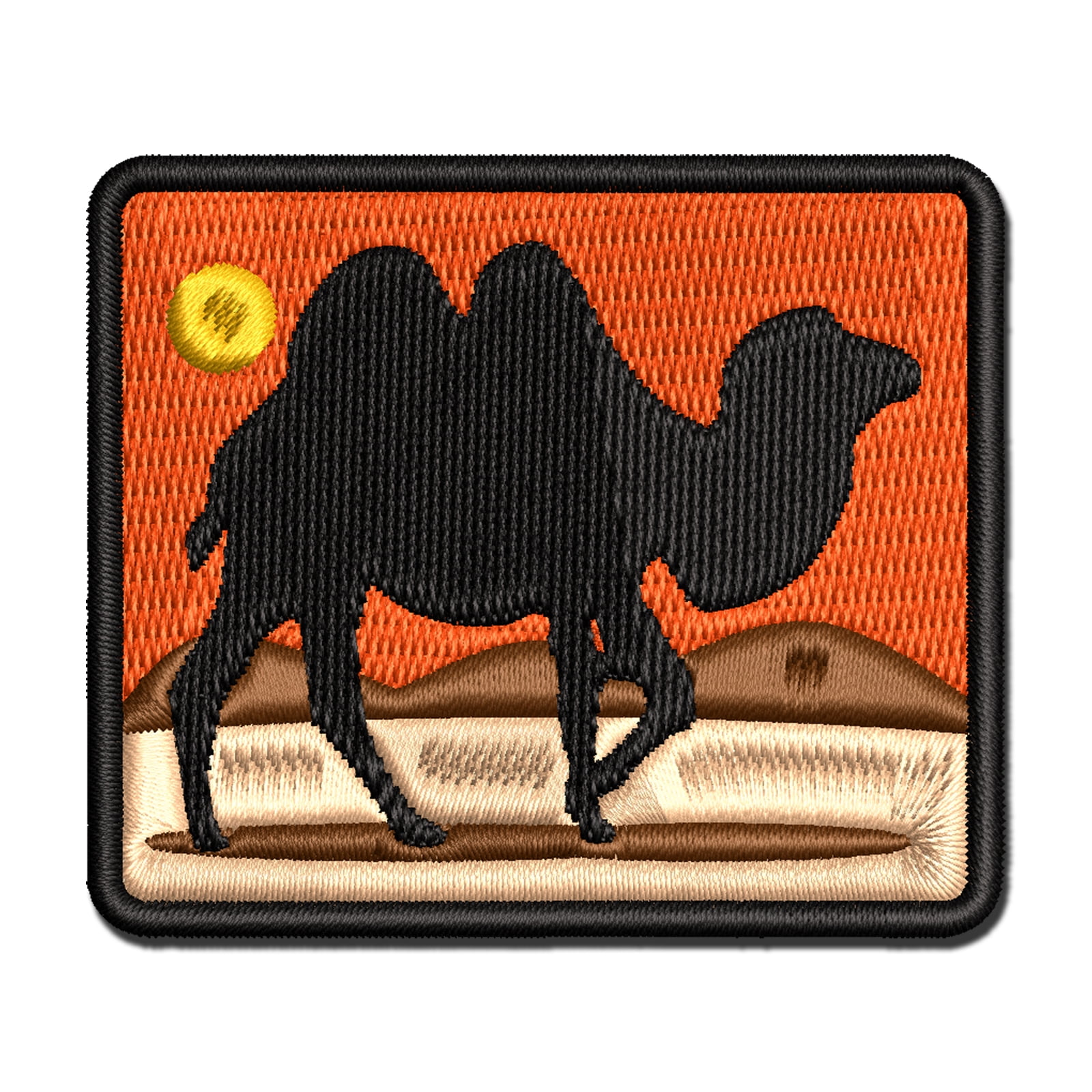 Camel Dromedary Silhouette Applique Multi-Color Embroidered Iron-On ...