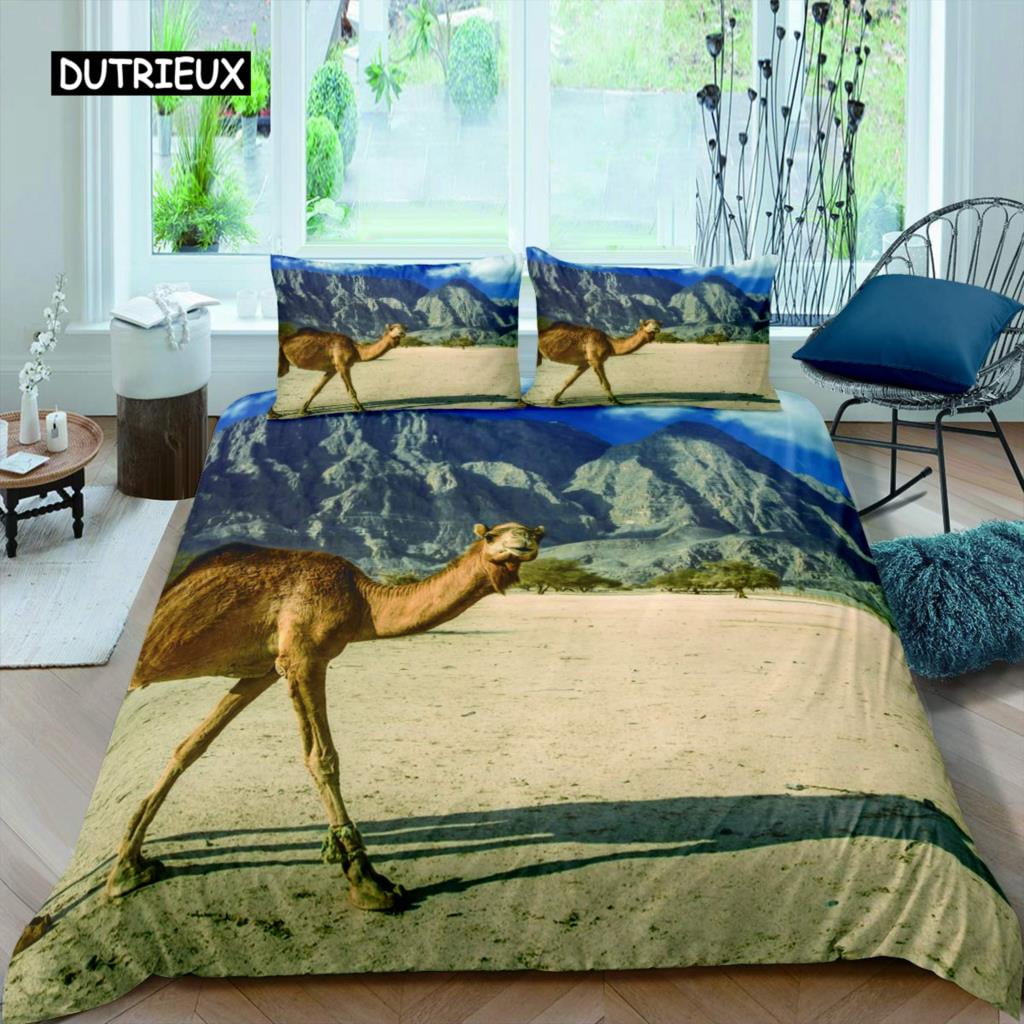 Camel Duvet Cover Set Sunset Desert Adventure Tehme Quilt Cover King ...