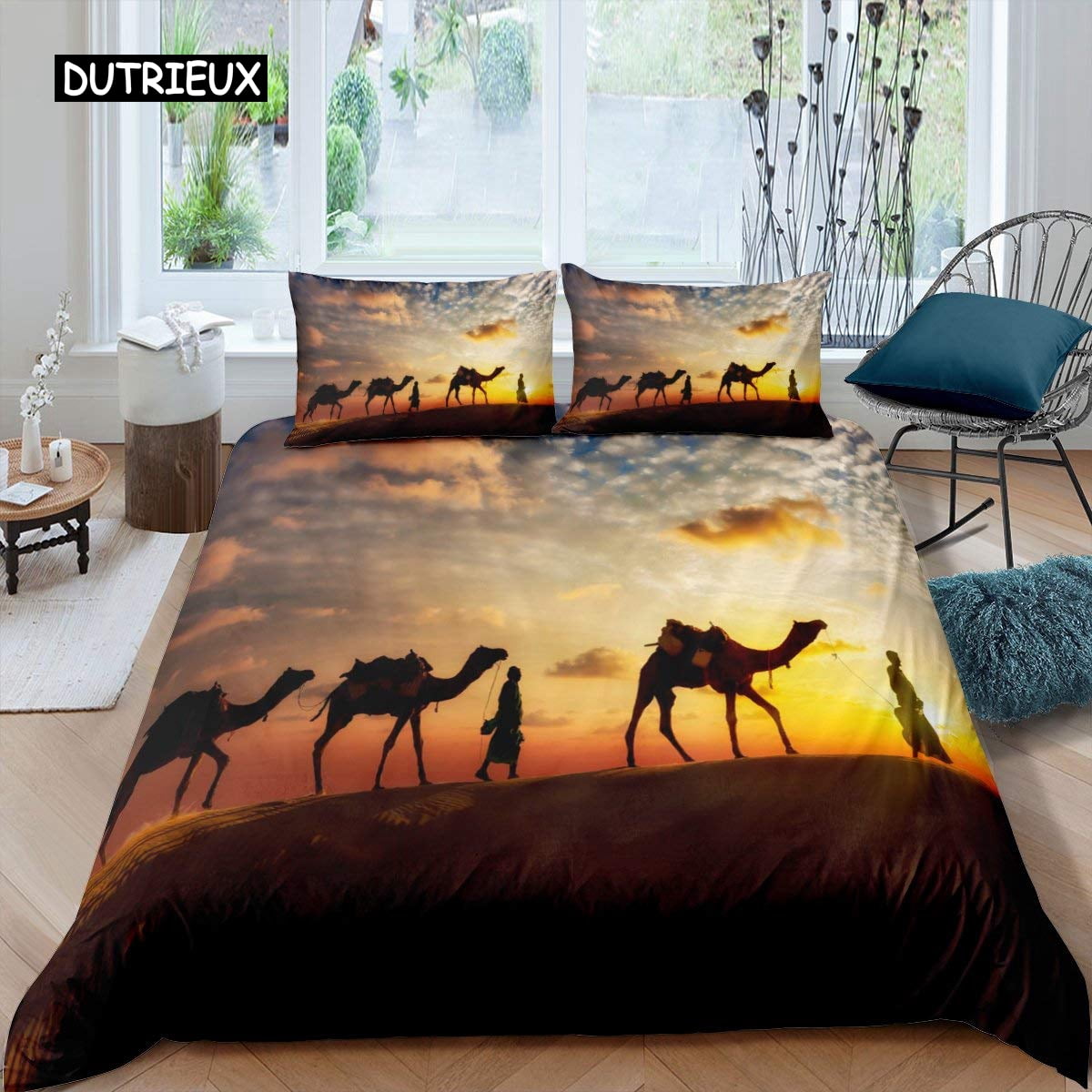 Camel Duvet Cover Set Sunset Desert Adventure Tehme Quilt Cover King ...