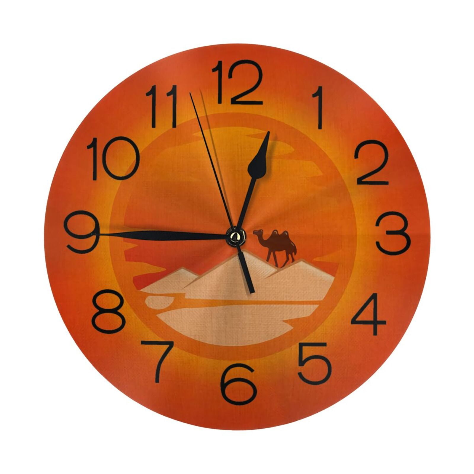Camel In The Desert Landscape Wall Clock - 10 Inch Silent Non-Ticking ...