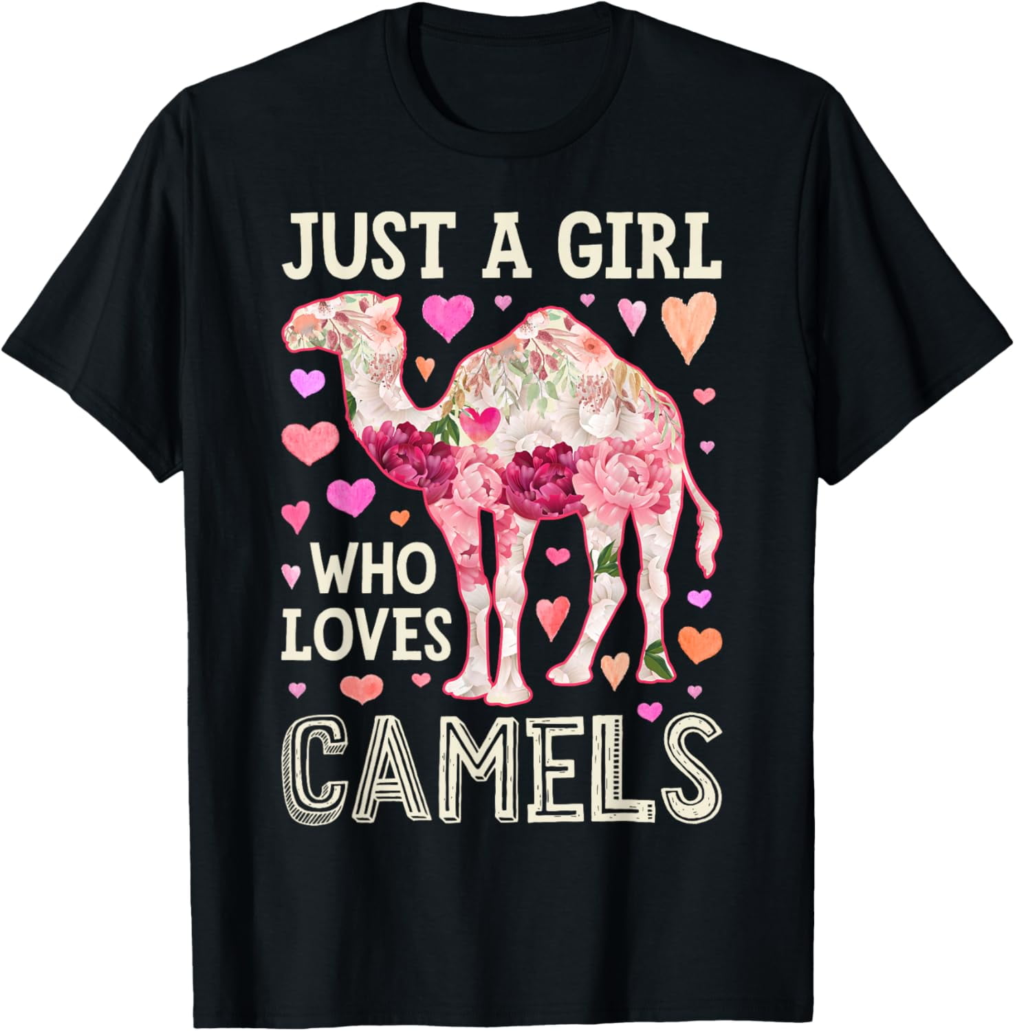 Camel Just A Girl Who Loves Camels Flower Women Cute Floral T-ShirtMen ...