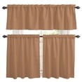 Camel Kitchen Curtains Set for Windows, Light Brown Solid Background ...