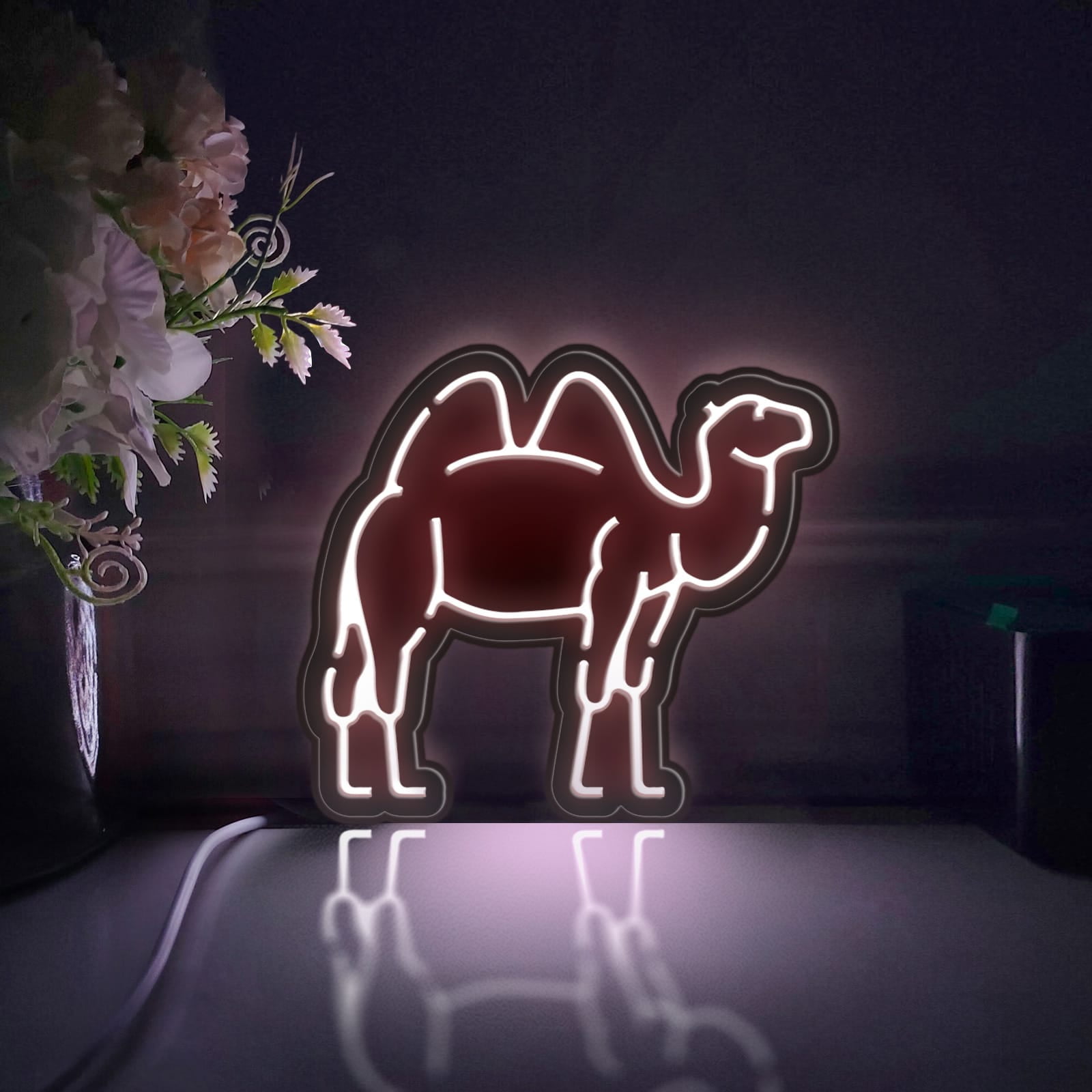 Camel Led Light Box, Dimmable Neon-Like Light Signs USB Power for Wall ...