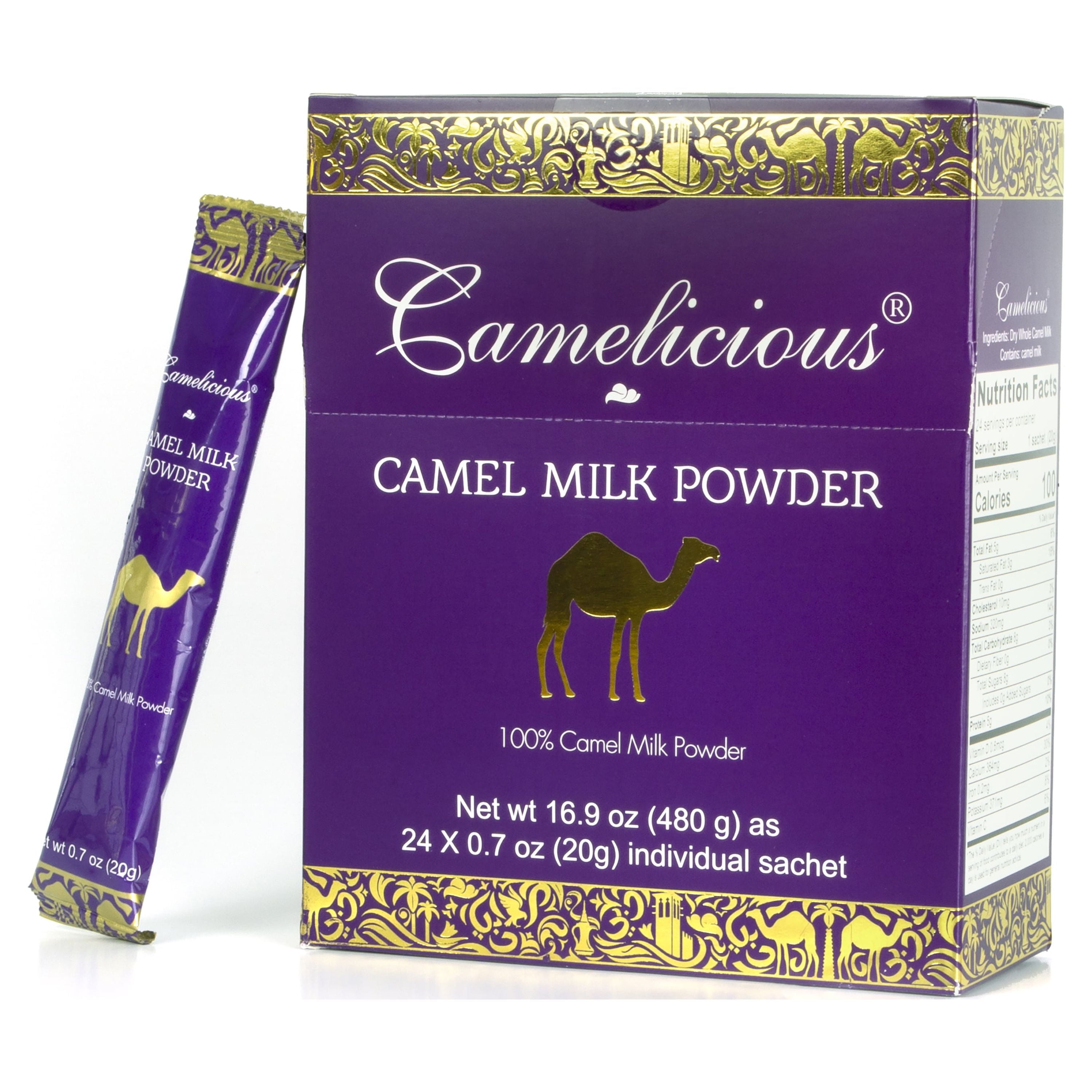 Camelicious Camel Milk Powder, 480g Box, 24 Packets x 20g, Longer Shelf ...