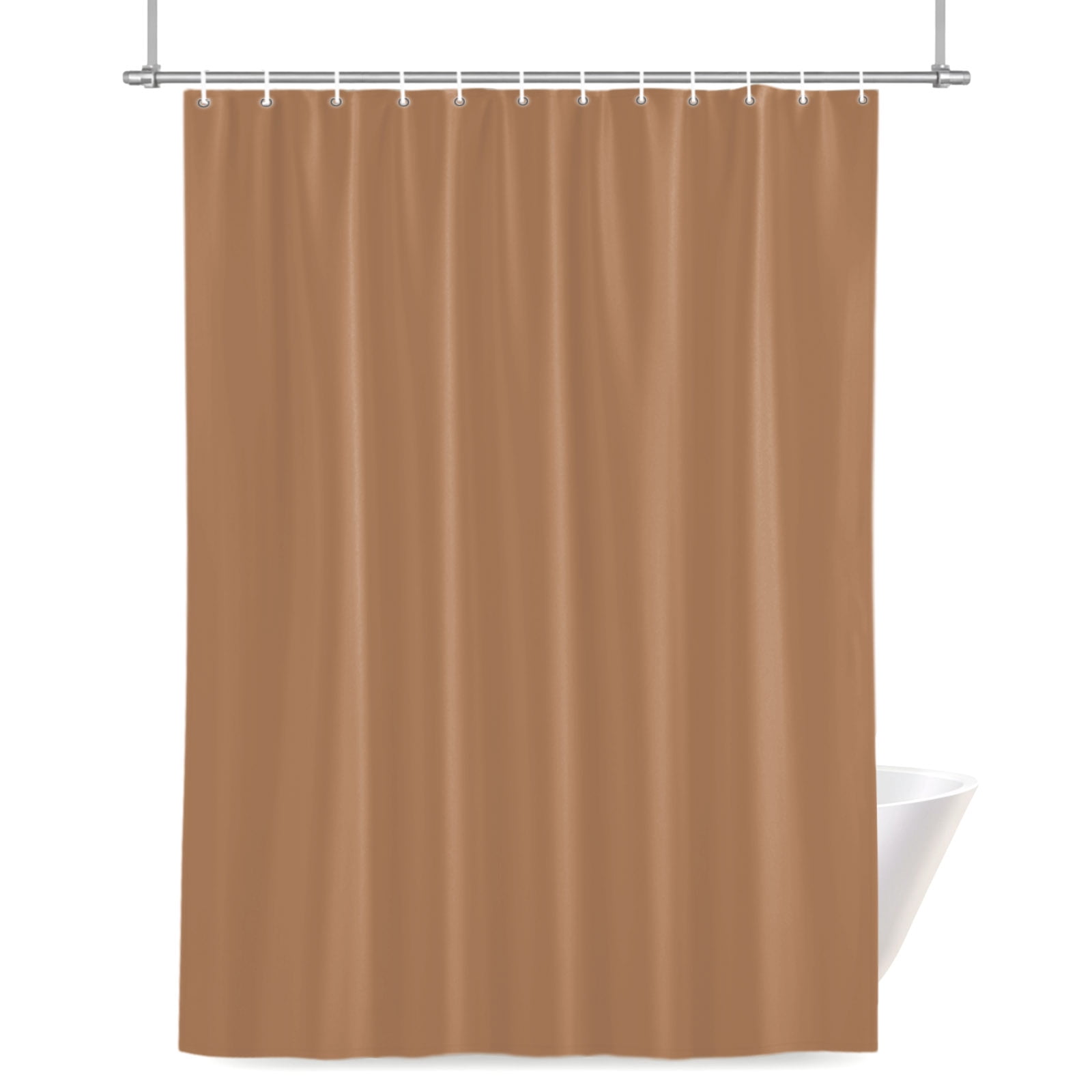 Camel Shower Curtain, Light Brown Solid Background Autumnal Rustic ...