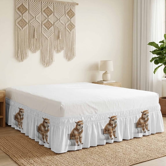 Camel Sitting on The Toilet Thinking Bed Skirt Bed Skirts Queen Size 18 ...