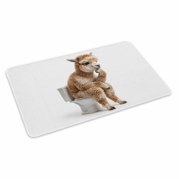 Camel Sitting on The Toilet Thinking Doormat Abstract Funny Animal Non ...