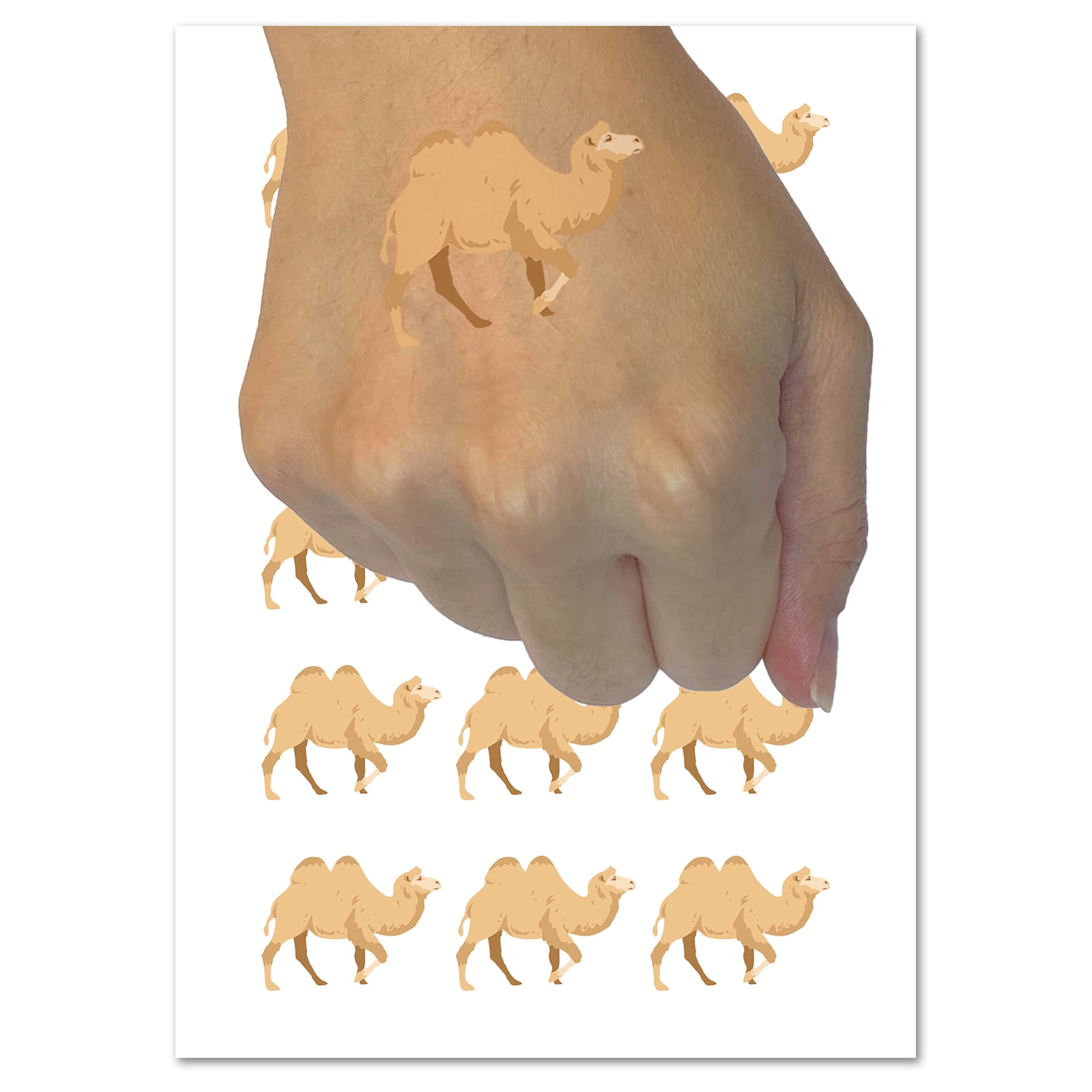 Camel Solid Water Resistant Temporary Tattoo Set Fake Body Art ...