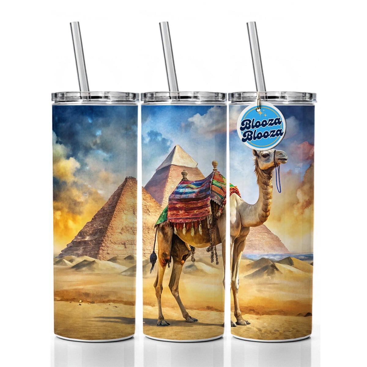 Camel With Pyramids In Background Watercolor 20oz Insulated Water ...