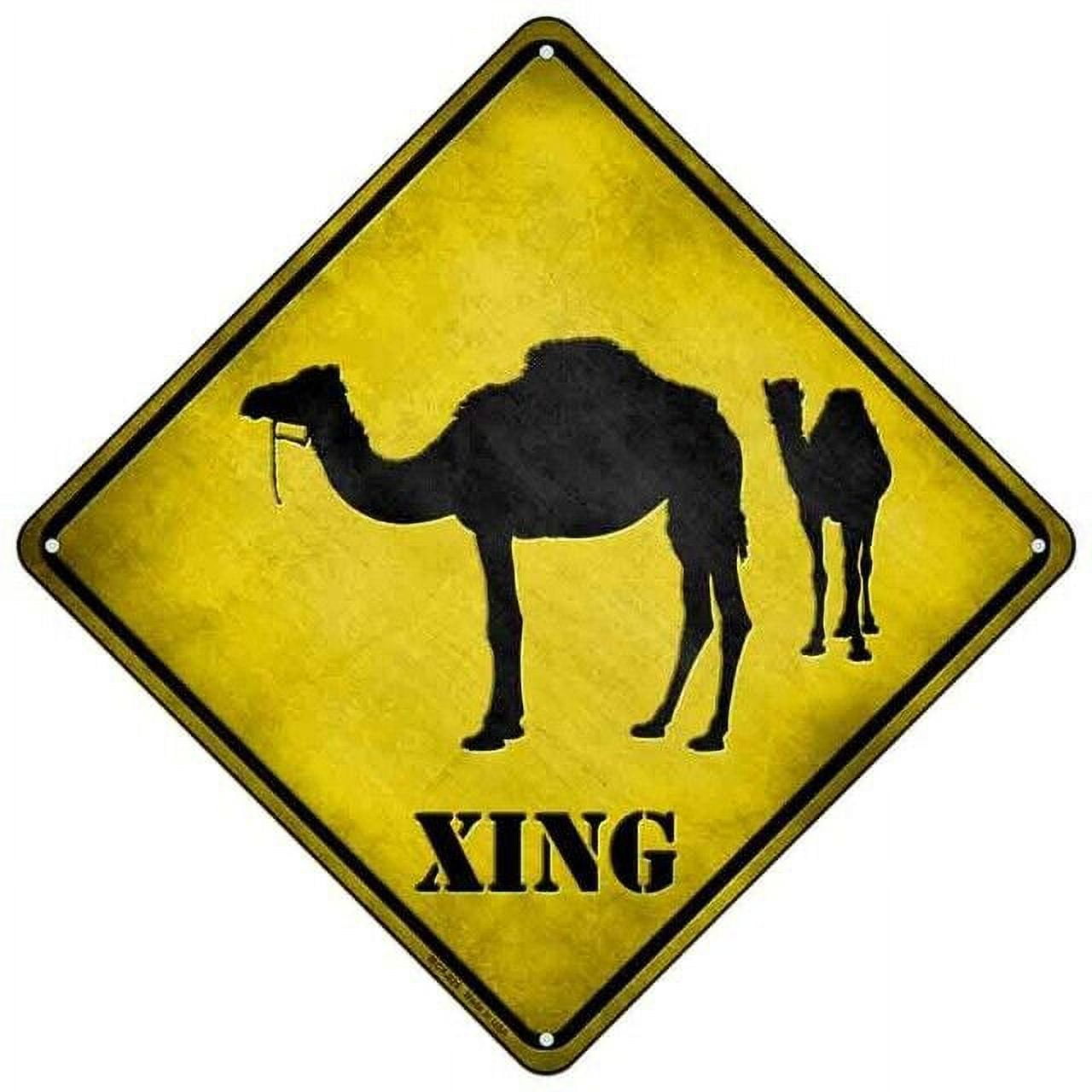 Camel Xing Novelty Mini Metal Road Notice Crossing Sign Size: 12 inch x ...