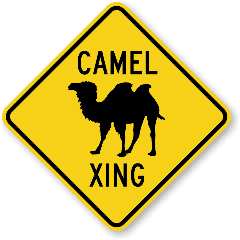 Camel Xing Sign Animal Crossing Road Sign Metal Signs 12 Inch Rust Free ...