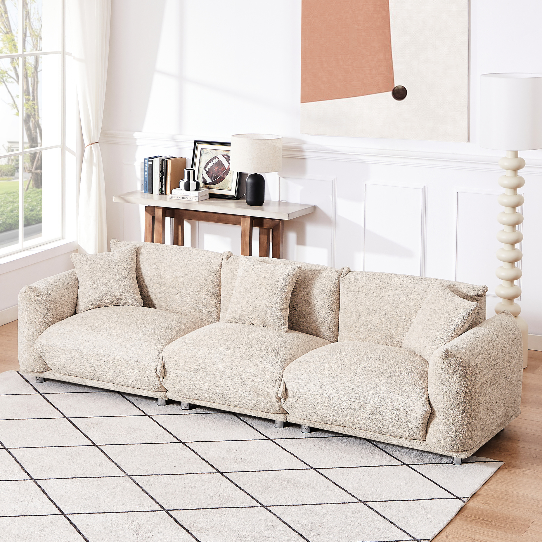 Camel color scheme - Foam - filled - Primary living room - Sturdy metal ...