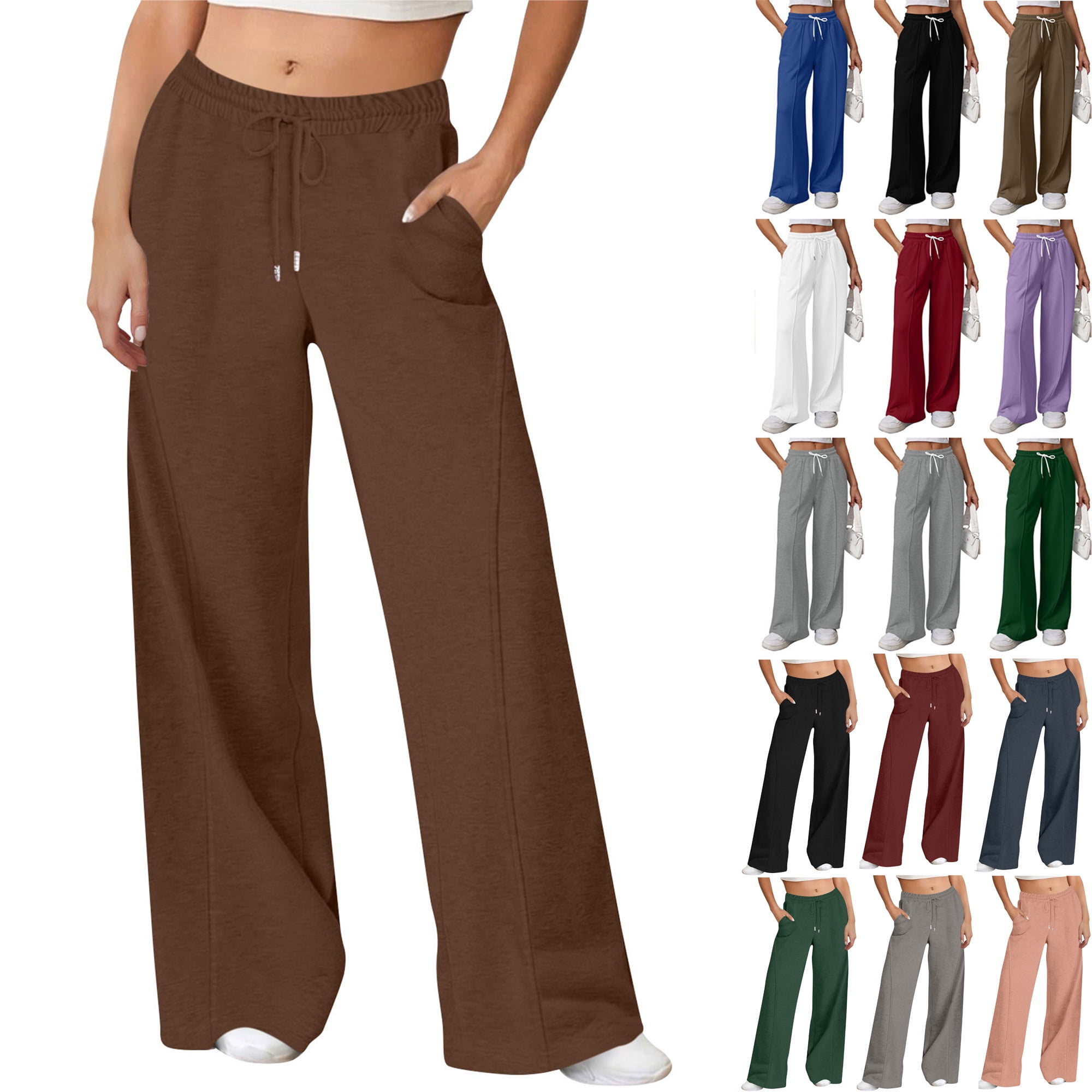 Cameland Plus Size Sweatpant Pants for Women Drawstring High Waisted ...