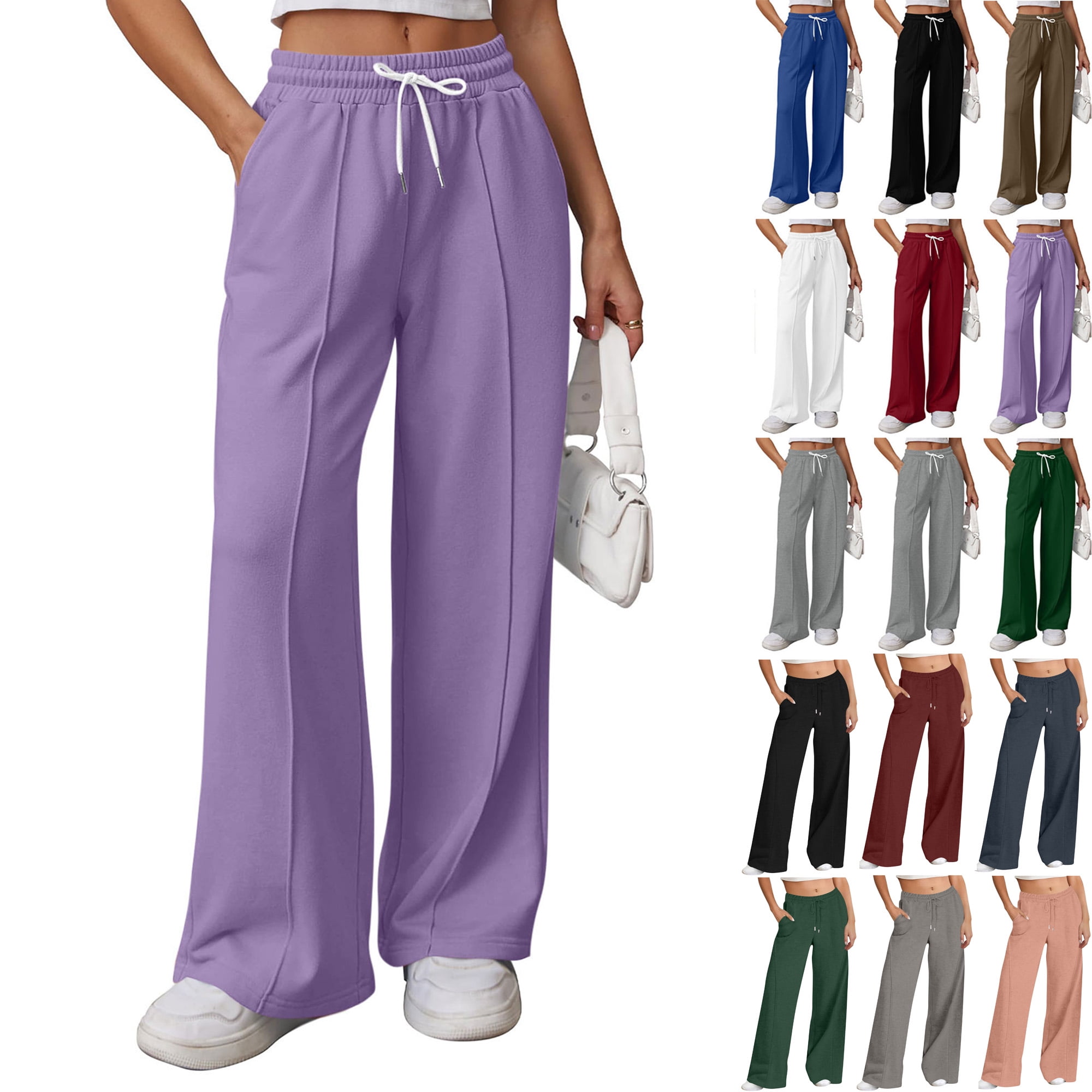 Cameland Plus Size Sweatpant Pants for Women Drawstring High Waisted ...