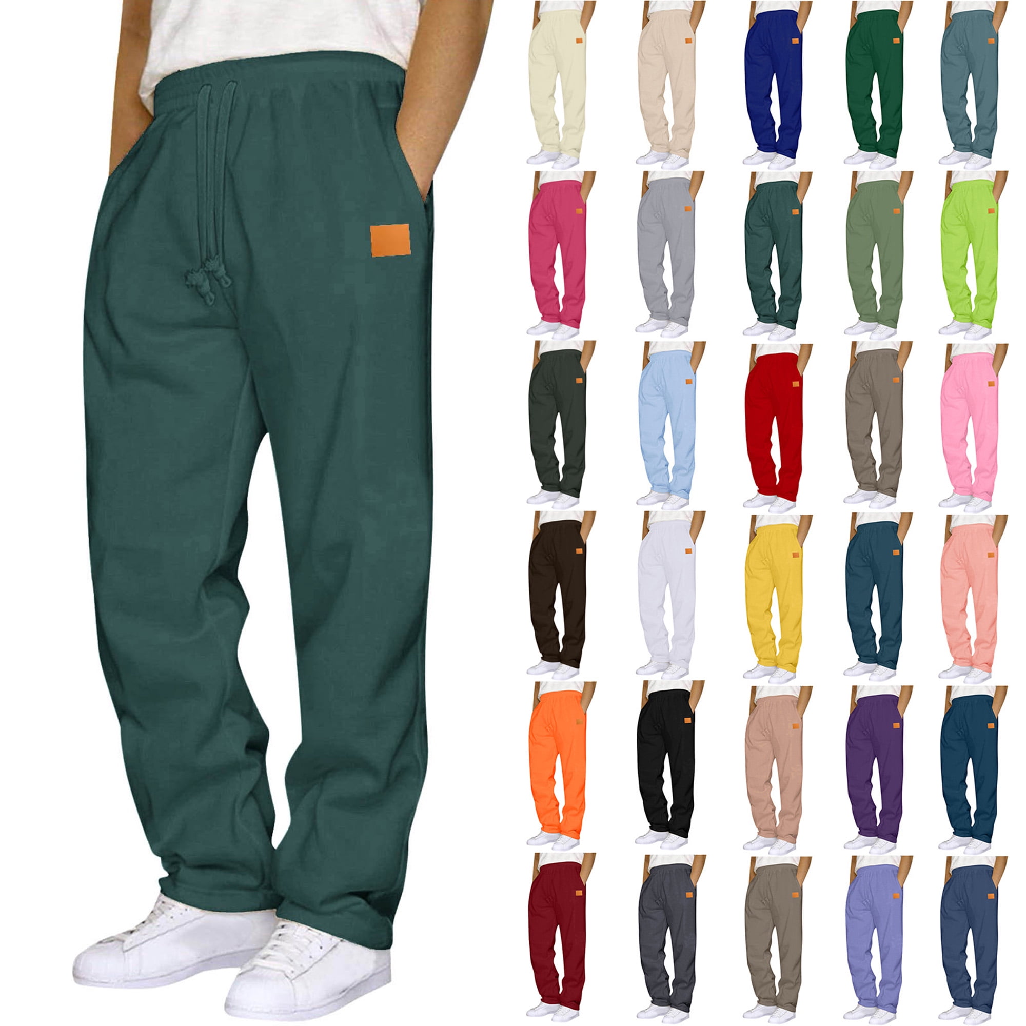 Cameland Sweatpants for Men Plus Size Drawstring Elastic Waist Joggers ...