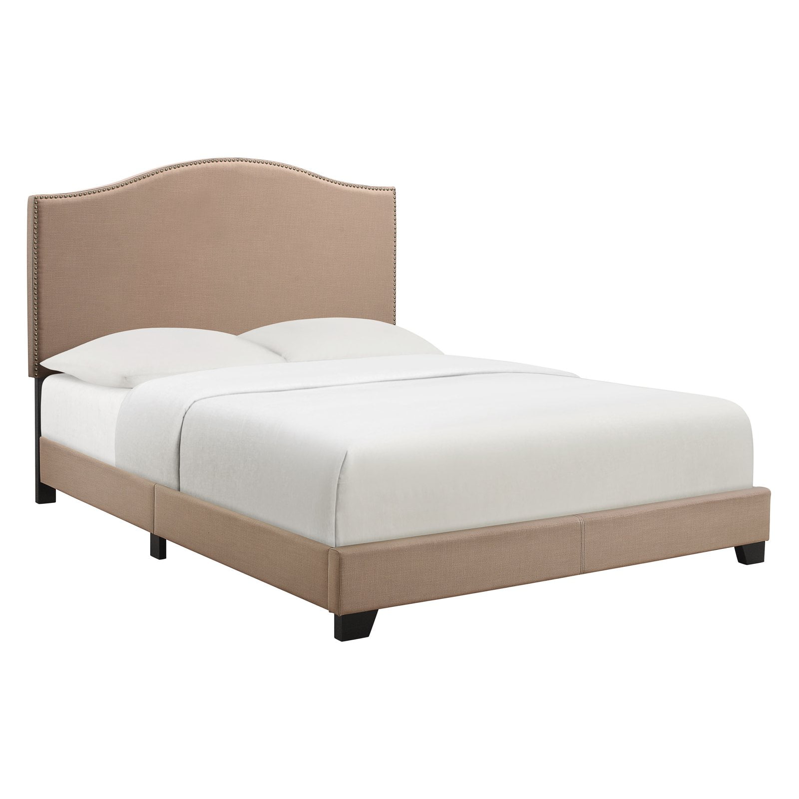 Camelback Latte Queen All-in-One Bed with Burnished Brass Finished Nail ...