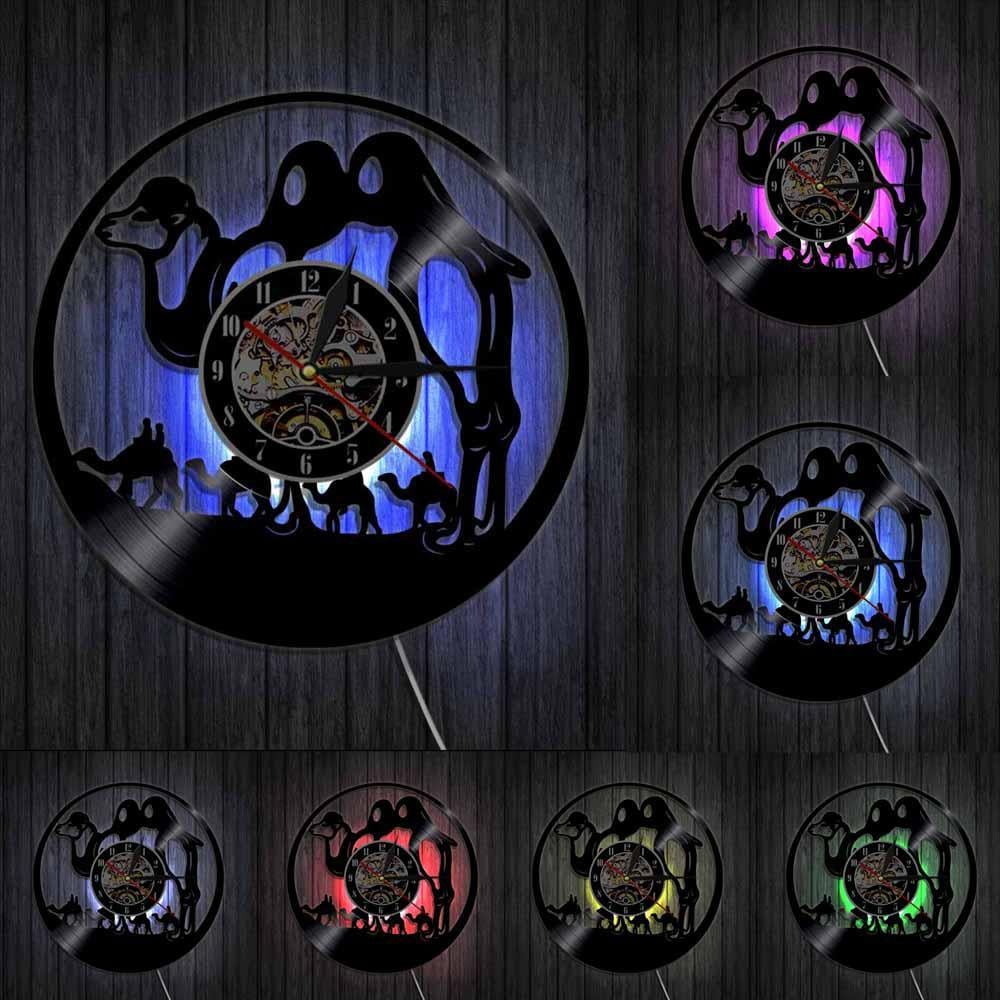 Camelcade Wall Clock Desert Animals Camels Vinyl Record Clock African ...