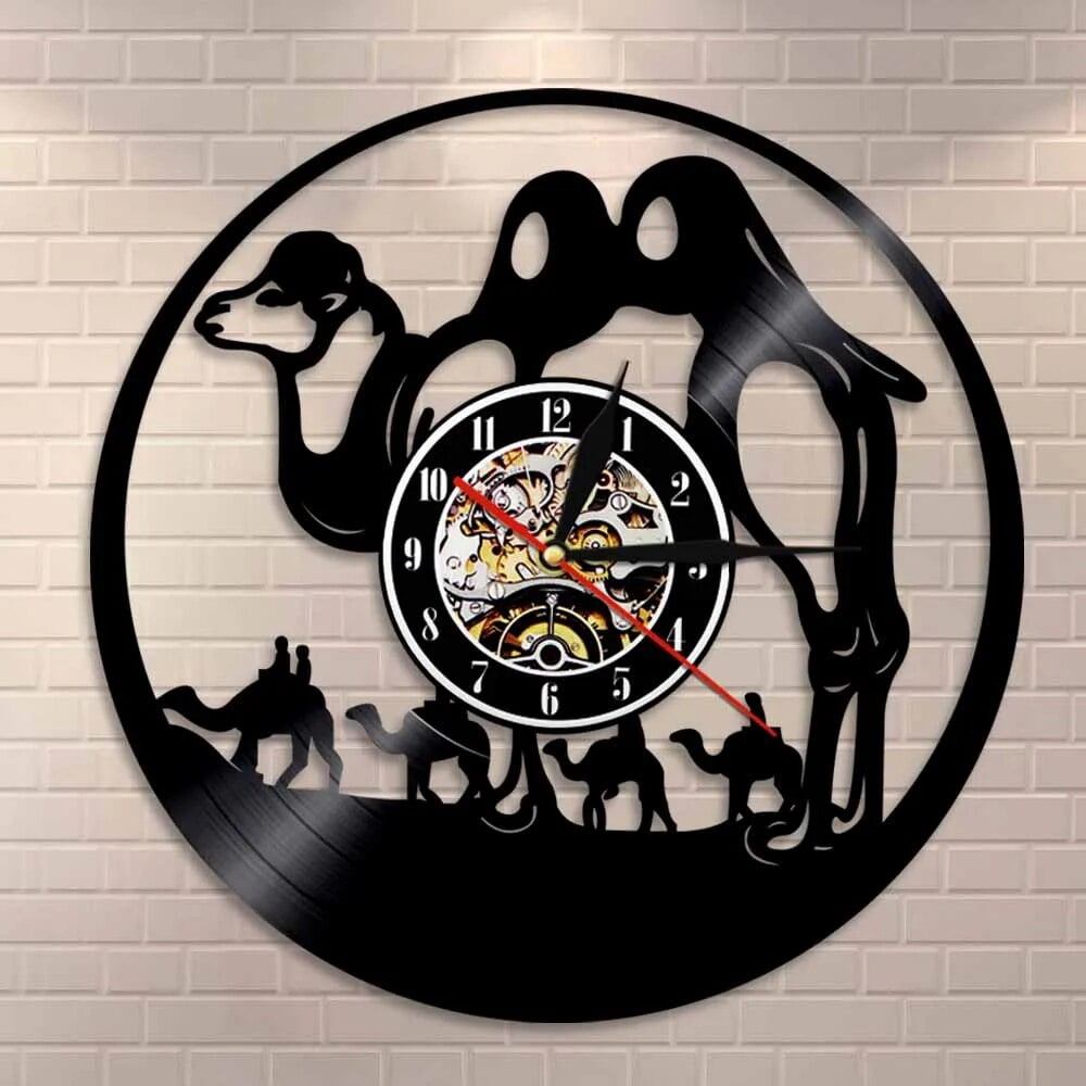 Camelcade Wall Clock Desert Animals Camels Vinyl Wall Clock,Vinyl ...