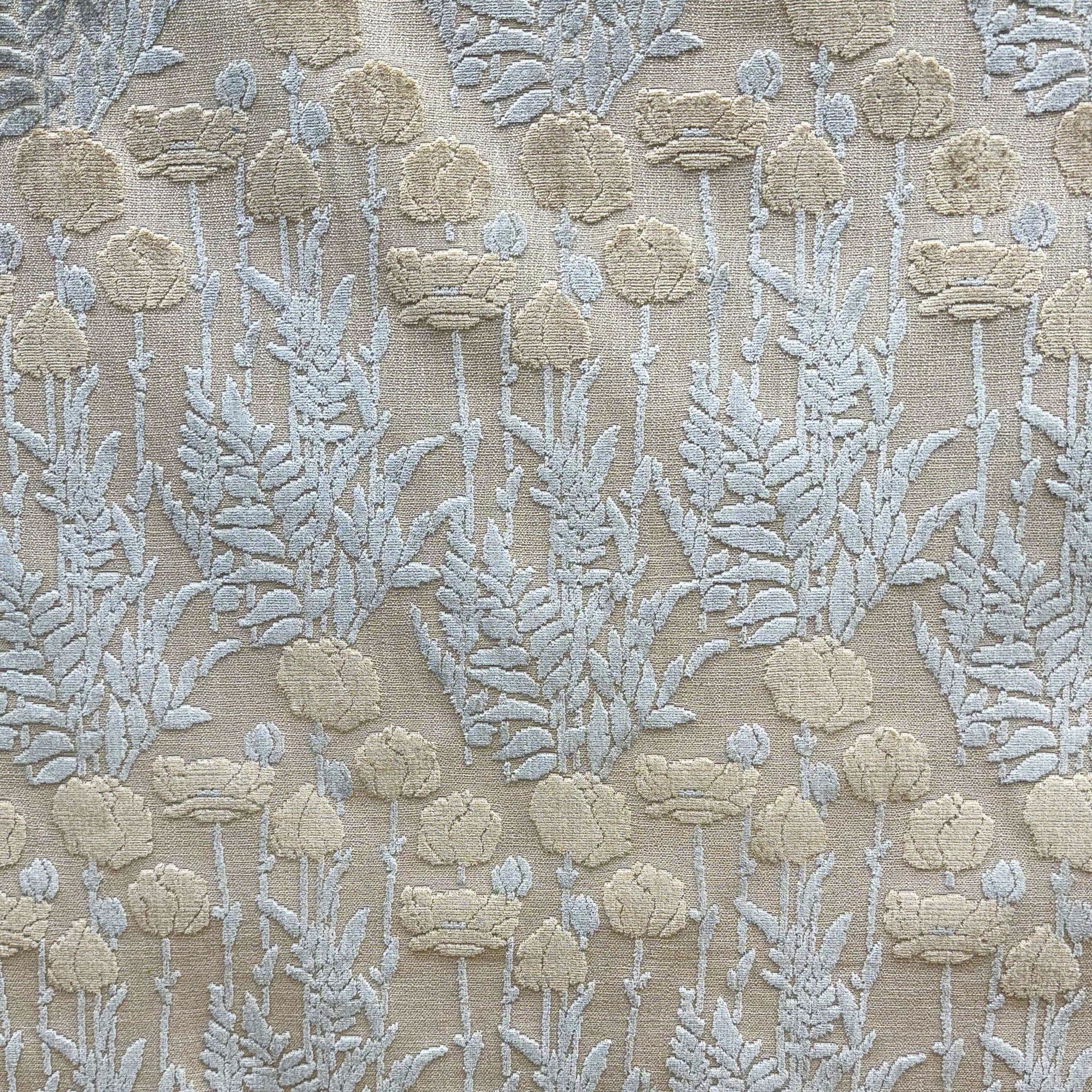 Camelia Fabric | Floral Cut Velvet | Upholstery Fabric Color Beige Yard ...