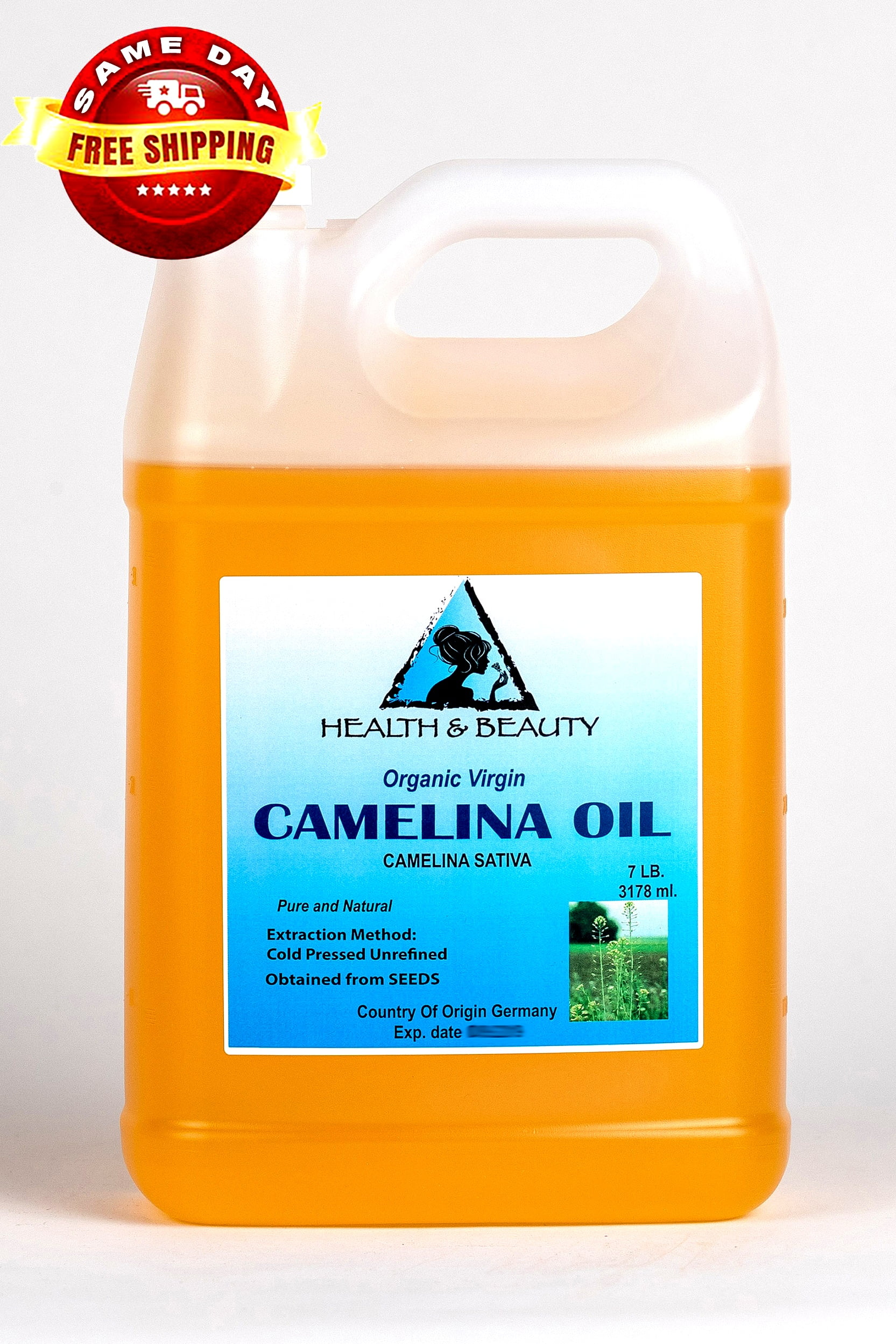 Organic Virgin Cold Pressed Raw Camelina Oil, 7 Lb. Hexane Free, Ideal ...