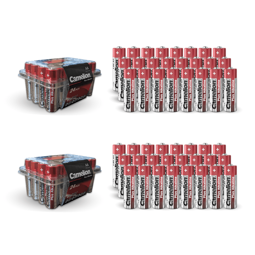 Camelion AA Plus Alkaline Batteries Plastic Tub 48 Count - Walmart.com