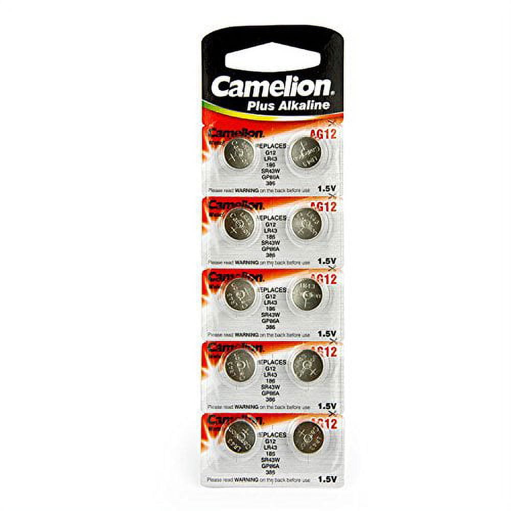 Camelion AG12 Button Cell Batteries, Alkaline Button Battery, 1.5V ...