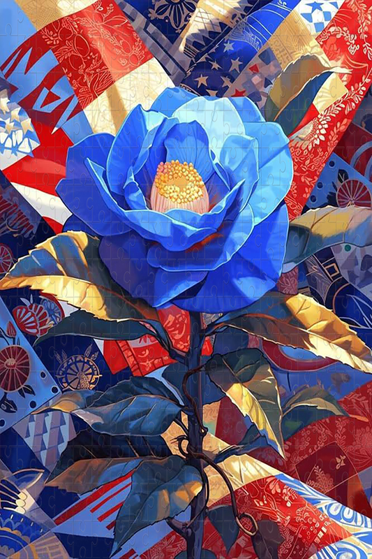 Camellia Flower American Flag Puzzles For Adults 500 Piece Jigsaw ...