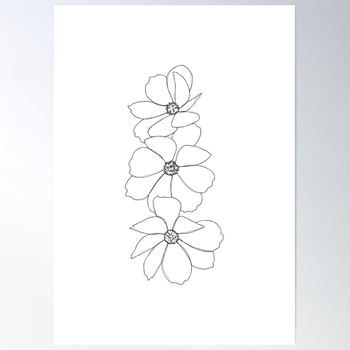 Camellia Flower Illustration - Florette Poster Wall Art, Modern Wall ...