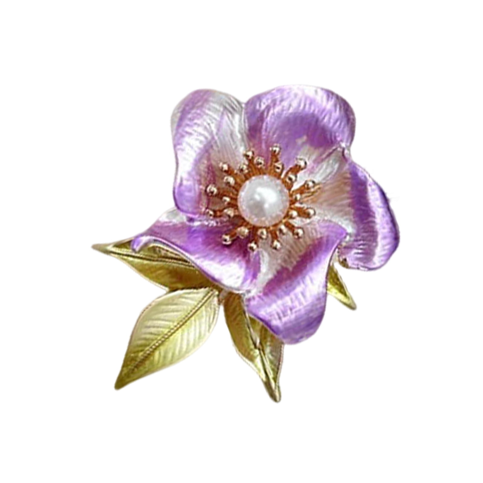 Camellias Flower Brooch Sophisticated Faux Pearls Floral Lapel Pin ...