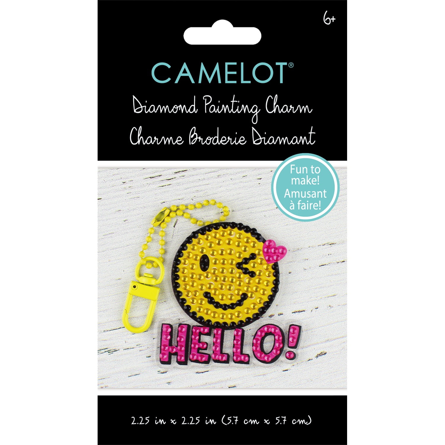 Camelot Dots Diamond Art Kit 2.25"X2.25" -Hello Wink Charm - Walmart.com