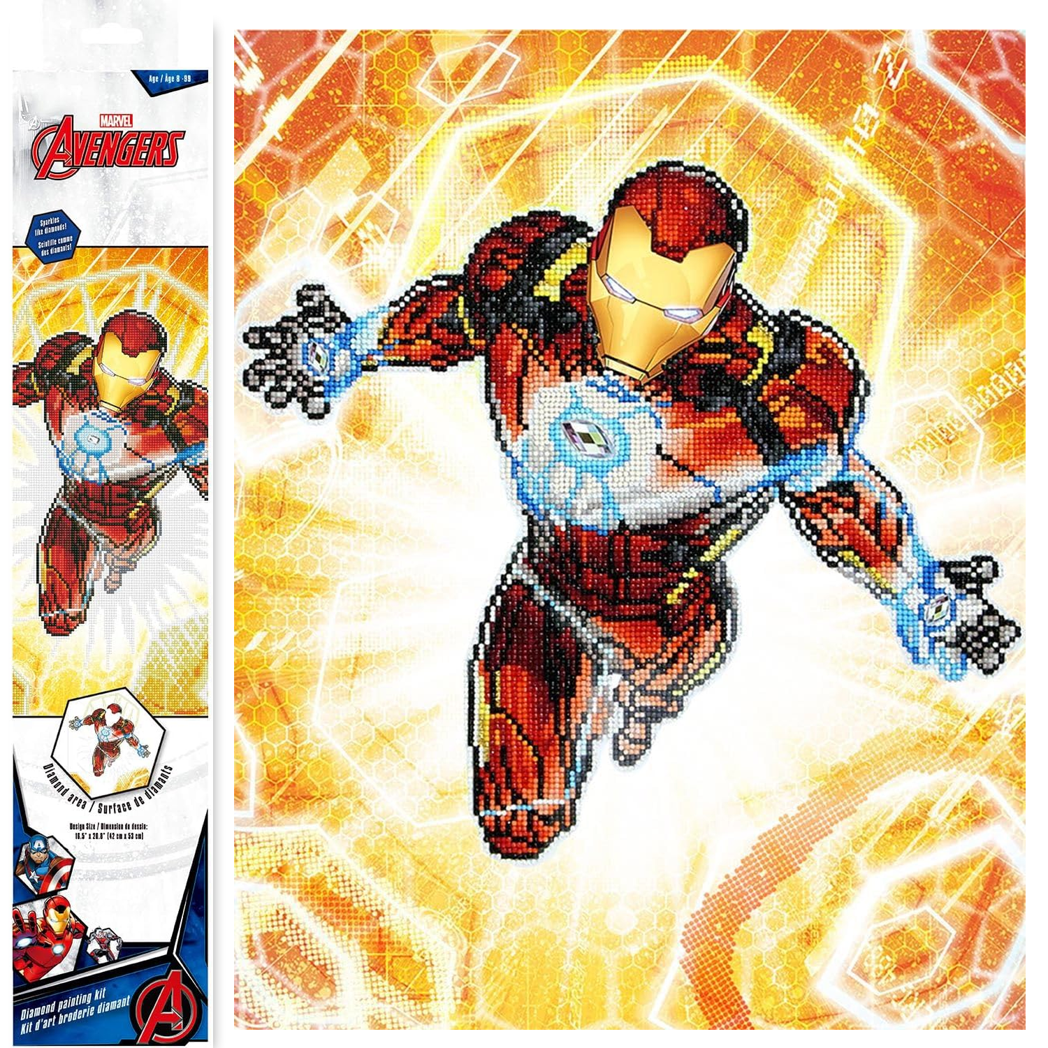 Diamond Dotz Iron Man Blast Off Marvel Diamond Painting Kits for Adults ...