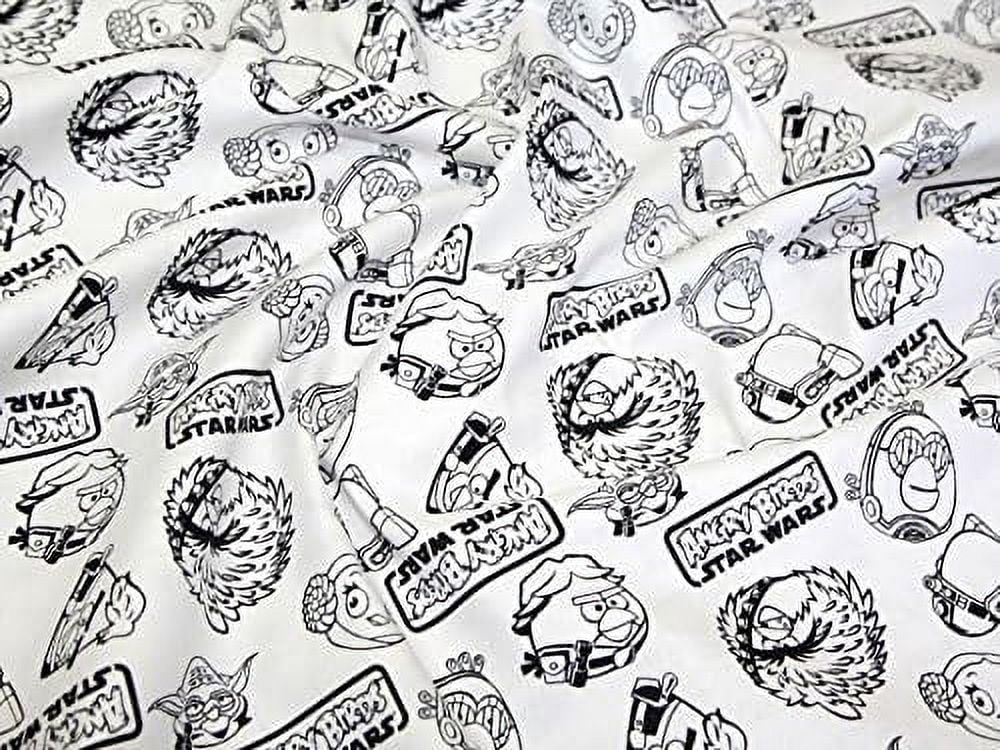 Camelot Fabrics Angry Birds Star Wars Outlines White Quilting 100% ...