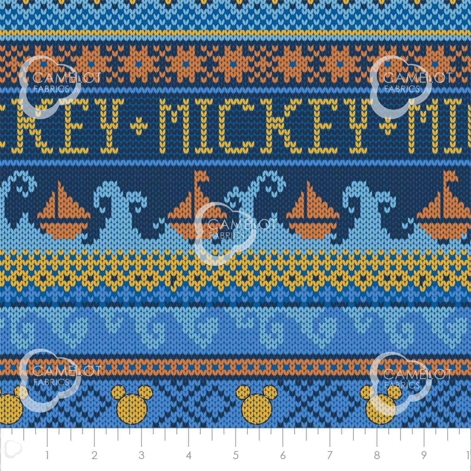 Camelot Fabrics Disney Mickey Mouse Oh Boy Sweater Print in Blue 100% ...