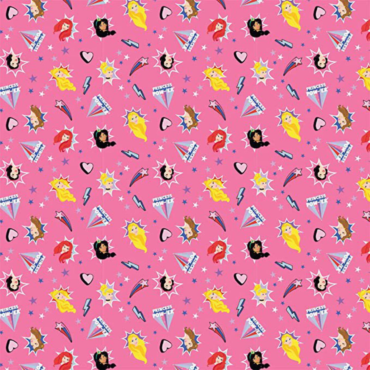 Camelot Fabrics Tossed Princess Burst in Pink 100% Cotton Fabric sold ...