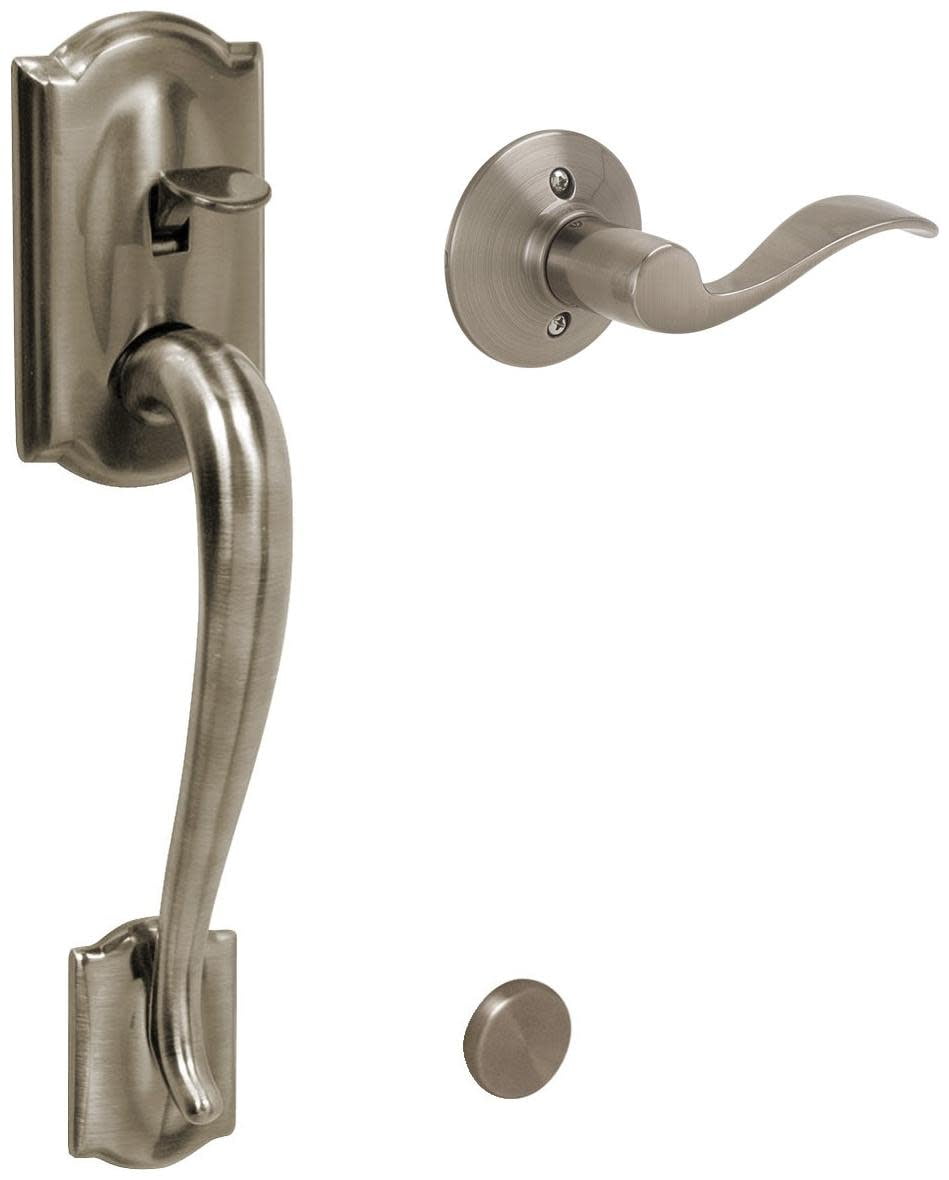 Camelot Front Entry Handle Accent Left-Handed Interior Lever (Satin ...