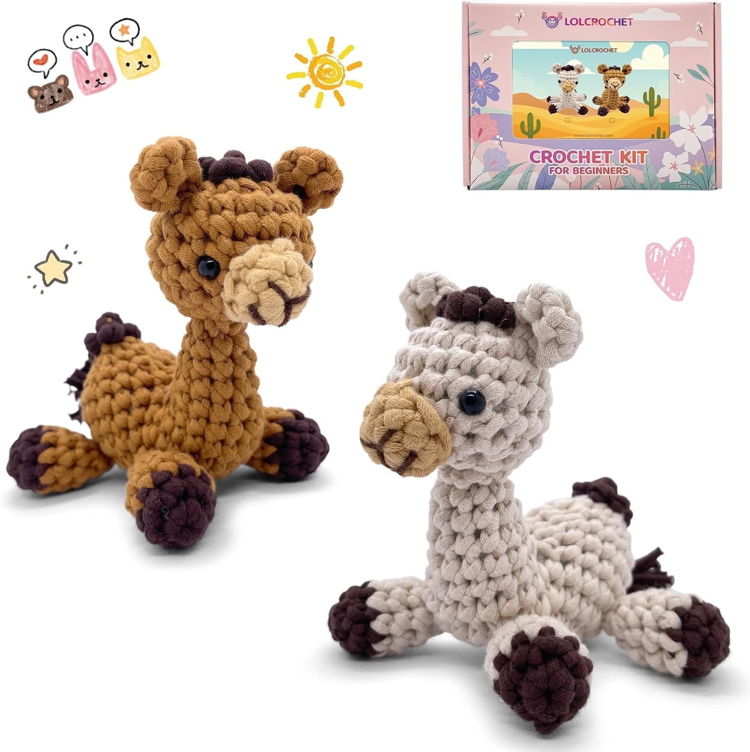 Camels Crochet Kit for Beginners, Learn to Crochet Starter Set with ...