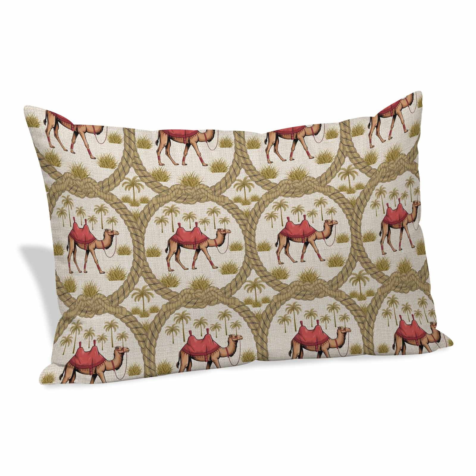 Camels Palm Trees Pillow Covers 12"x20", Desert Date Coconut Trees ...