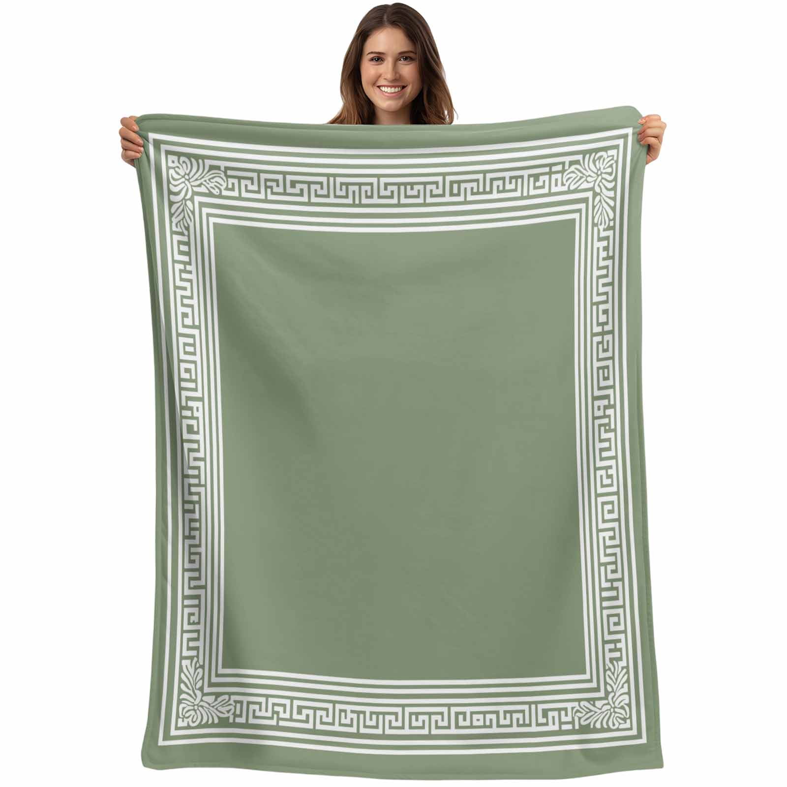 Cameo Brown Greek Key Blanket Soft Cozy Warm Twin Blanket for Bed ...