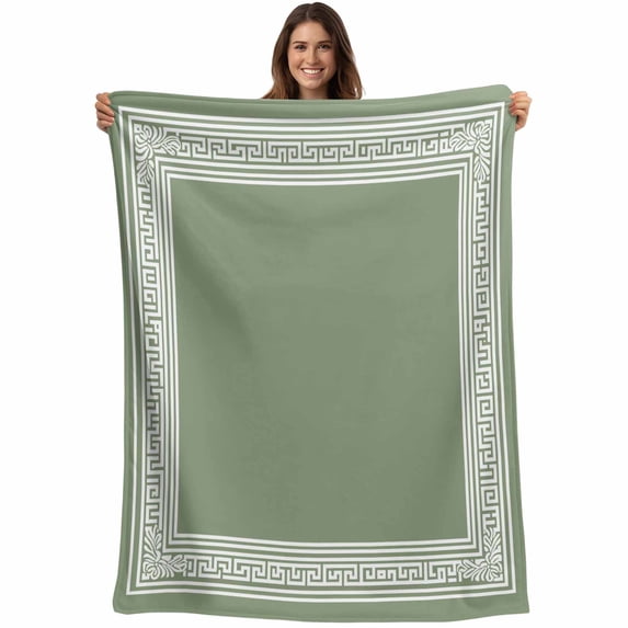 Cameo Brown Greek Key Blanket Soft Cozy Warm Twin Blanket for Bed ...