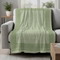 Cameo Green Abstract Art Fleece Throw Blanket Vintage Linen Greek Key ...