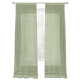 Cameo Green Abstract Art Sheer Curtains 2 Panels Set Vintage Linen ...