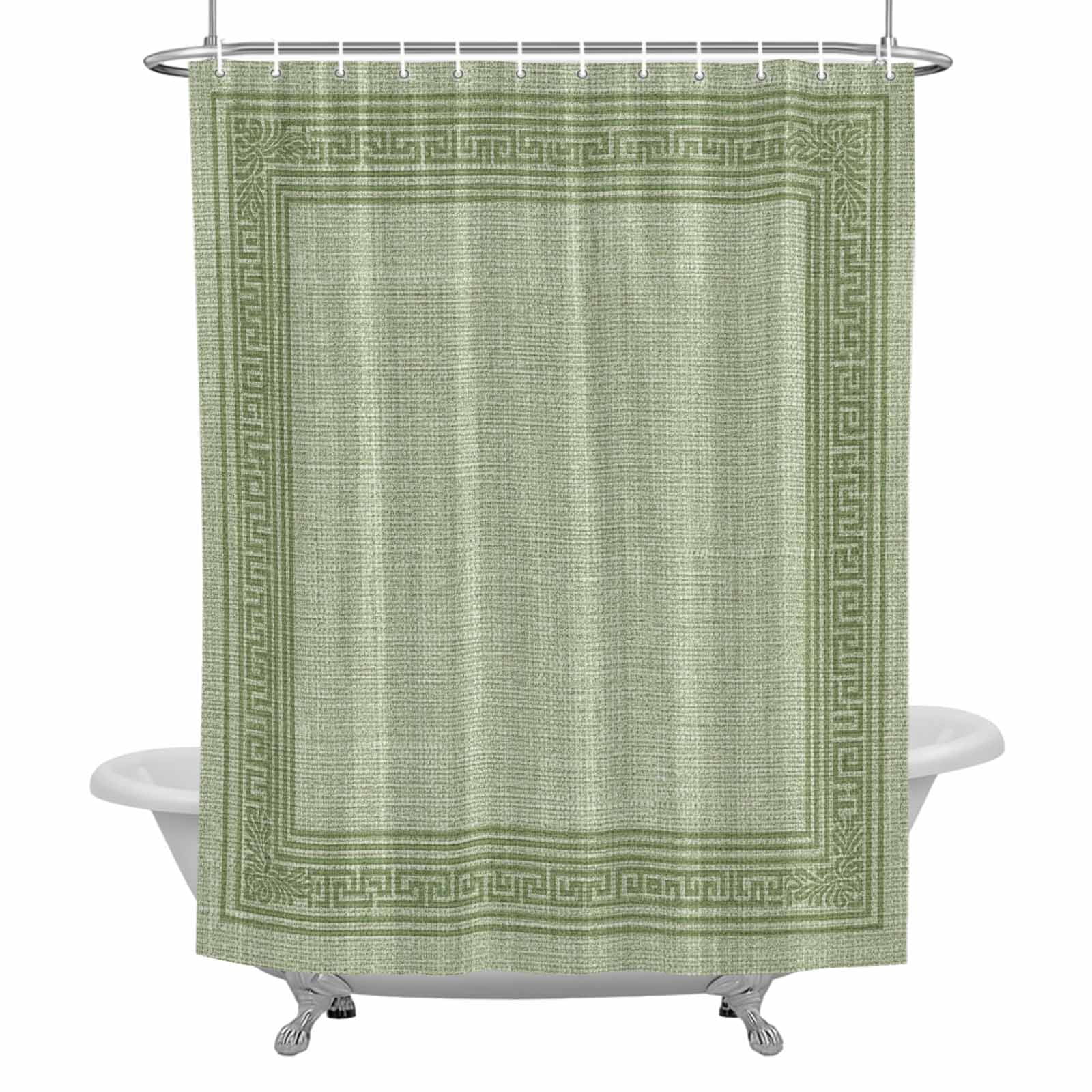 Cameo Green Abstract Art Shower Curtain for Bathroom, Vintage Linen ...