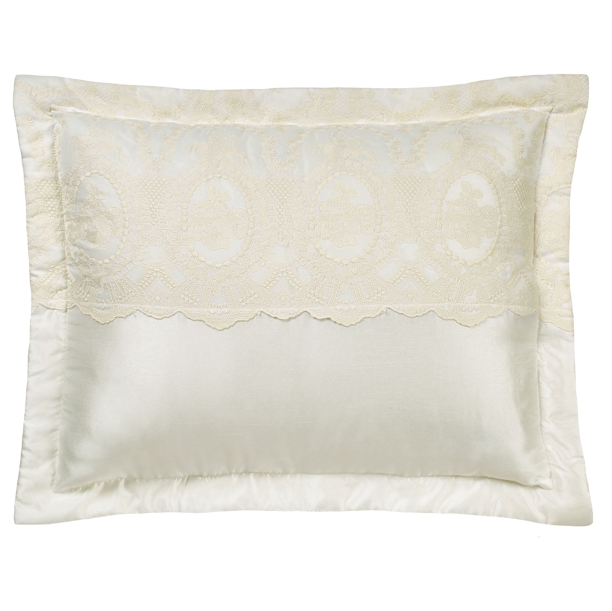 Cameo Lace Collection - Coordinating Sham - Pearl - Shabby Chic Style - Matching Decorative ...