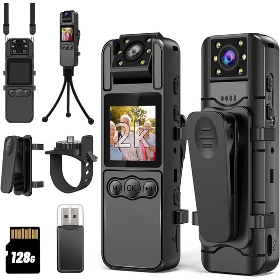 Camera with 1.4" Screen Audio and Video Night Vision 1440P UHD Mini ...