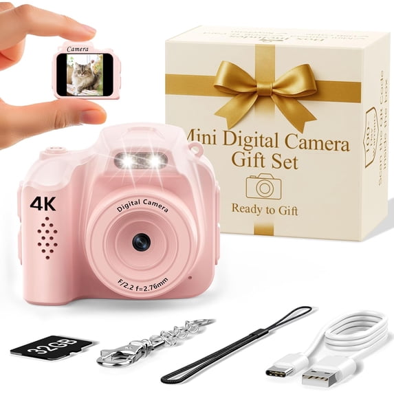 Camera -4K Digital Camera with 32GB Card & Elegant Box, Fun Pocket ...