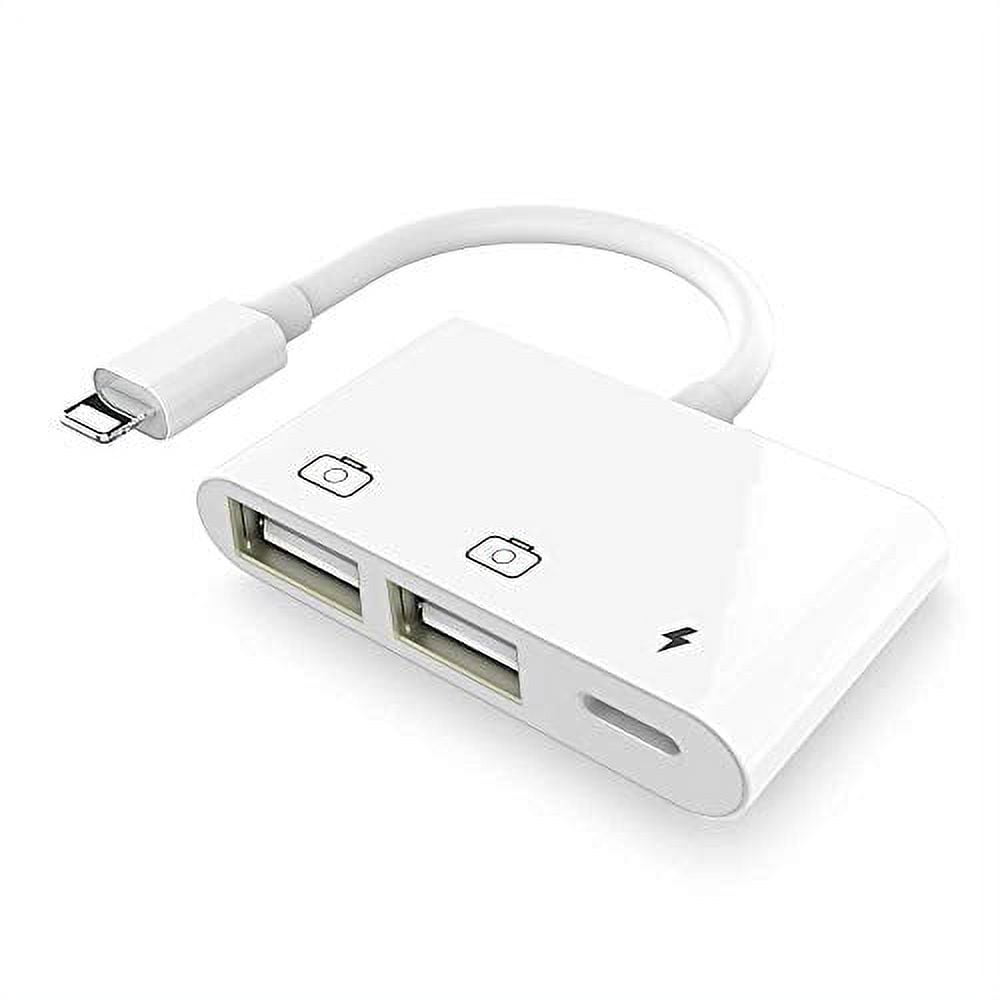 Camera Adapter, 3 in 1 USB Male to Female Dual OTG Data Sync Cable with ...
