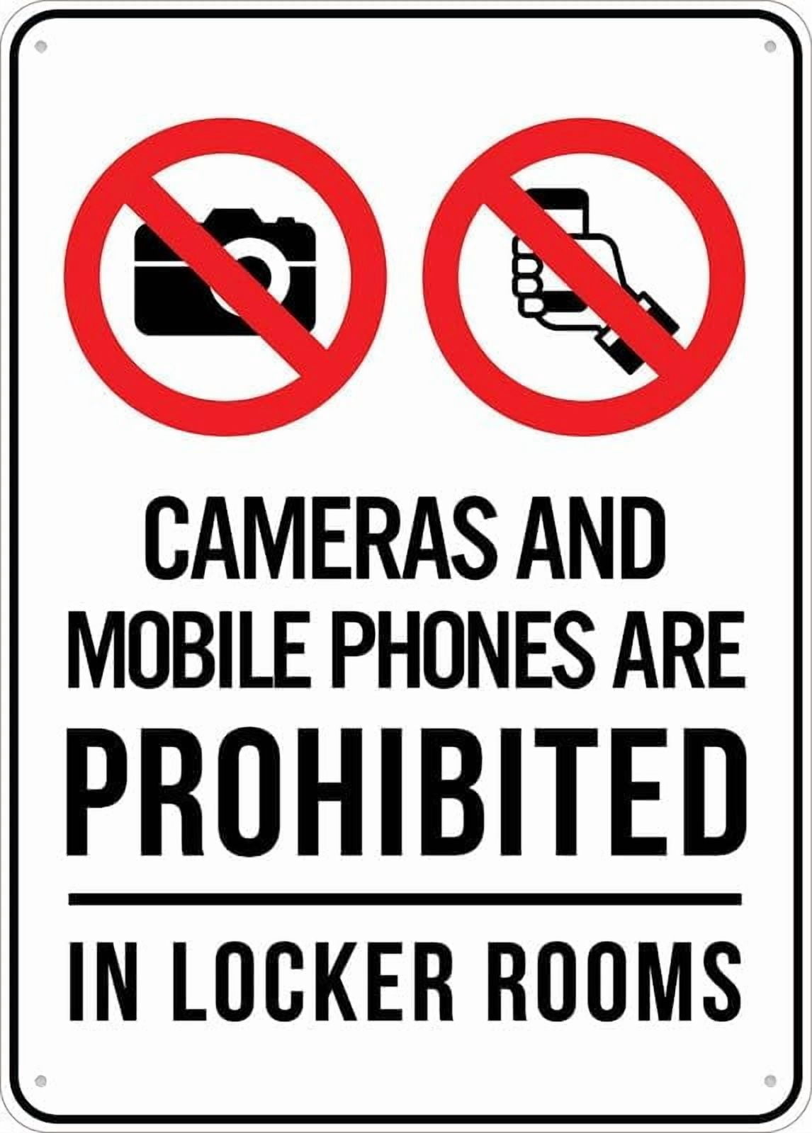 Camera Amp Mobile Phones Are Prohibited Sign 12X8 Inch Aluminum Uv Ink ...