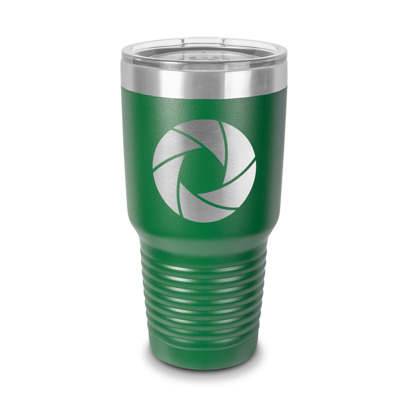 Camera Aperture Tumbler 30 oz - Laser Engraved w/ Clear Lid - Stainless ...