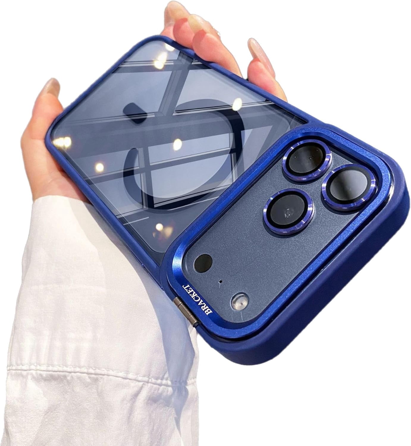 Camera Bracket Shockproof Clear Magnetic Phone Case for iPhone ...