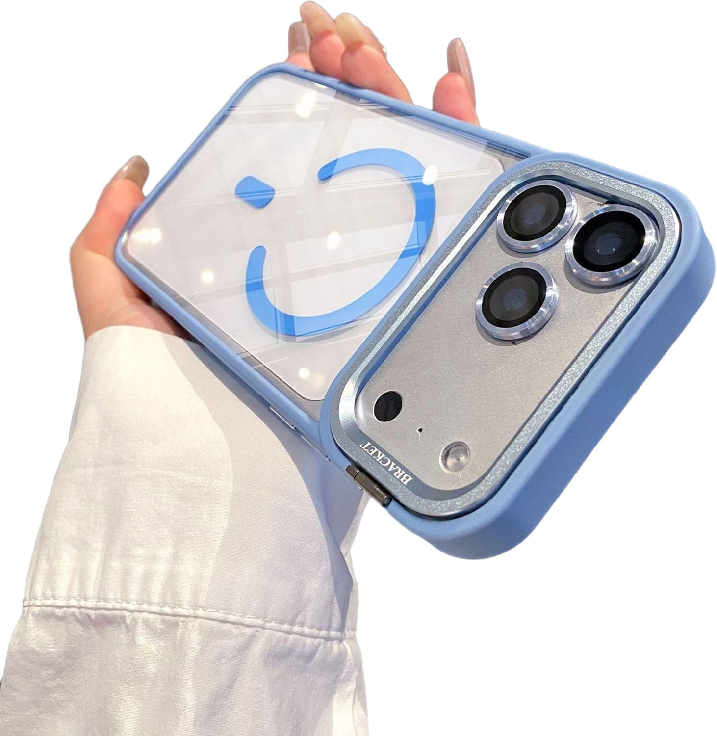 Camera Bracket Shockproof Clear Magnetic Phone Case for iPhone ...